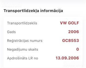 Фольксваген Гольф 2006 в Рига, объемом двигателя 1.60 л и пробегом 118 тыс. км за 2750 €, фото 10 на AUTOMOTO.COM.LV