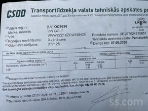 Volkswagen Golf 2012 Cēsis, ar dzinēja tilpumu 1.60 L un nobraukumu 277 tūkst. km par 4800 €, foto 22 vietnē AUTOMOTO.COM.LV