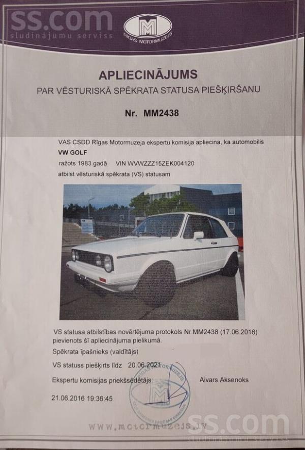 Фольксваген Golf 1 1983 в Рига на AUTOMOTO.COM.LV Белый Фольксваген Golf 1 1983 в Рига, объемом двигателя 1.80 л и пробегом 210 тыс. км за 6500 €, фото 11 на AUTOMOTO.COM.LV