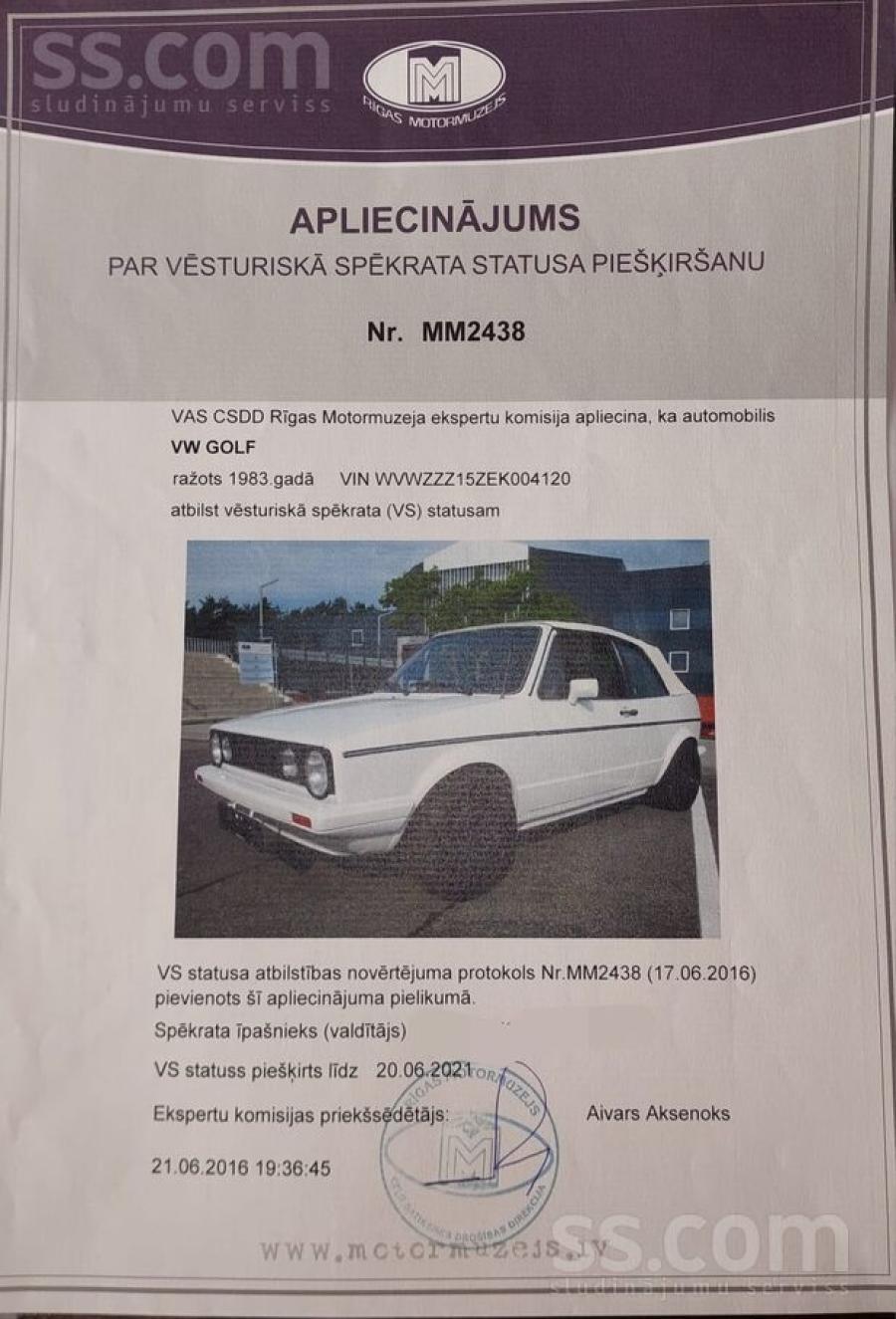 Белый Фольксваген Golf 1 1983 в Рига, объемом двигателя 1.80 л и пробегом 210 тыс. км за 6500 €, фото 11 на AUTOMOTO.COM.LV