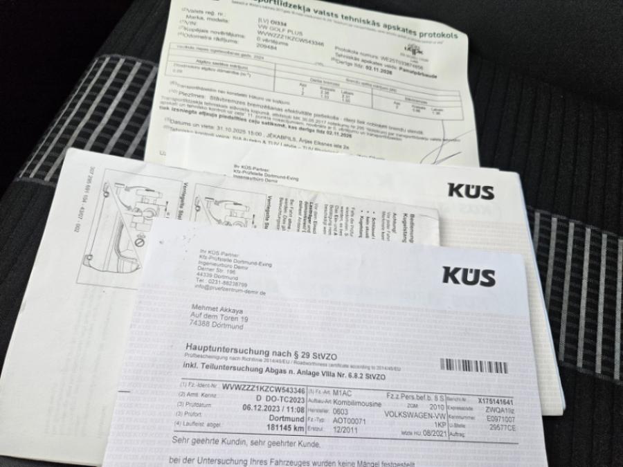Melns Volkswagen Golf Plus 2011 Rīga, ar dzinēja tilpumu 1.60 L un nobraukumu 210 tūkst. km par 5490 €, foto 29 vietnē AUTOMOTO.COM.LV