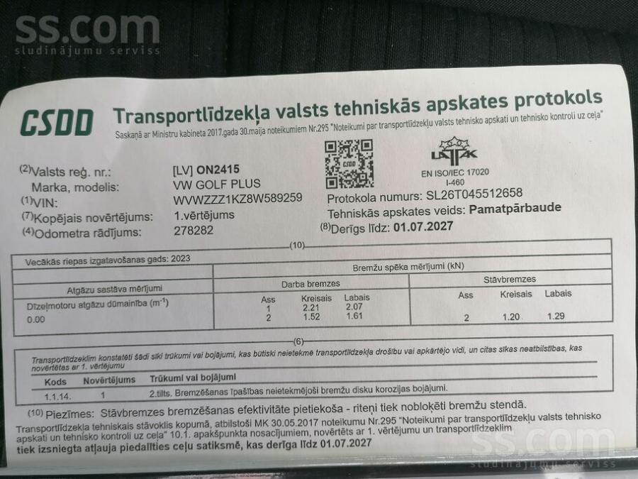 Черный Фольксваген Гольф Плюс 2008 в Рига, объемом двигателя 1.90 л и пробегом 278 тыс. км за 3850 €, фото 20 на AUTOMOTO.COM.LV