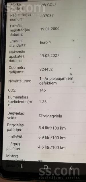 Blue Volkswagen Golf Plus 2006 in Daugavpils, with an engine capacity of 1.90 L and mileage of 329 thousand km for 1650 €, photo 25 on AUTOMOTO.COM.LV