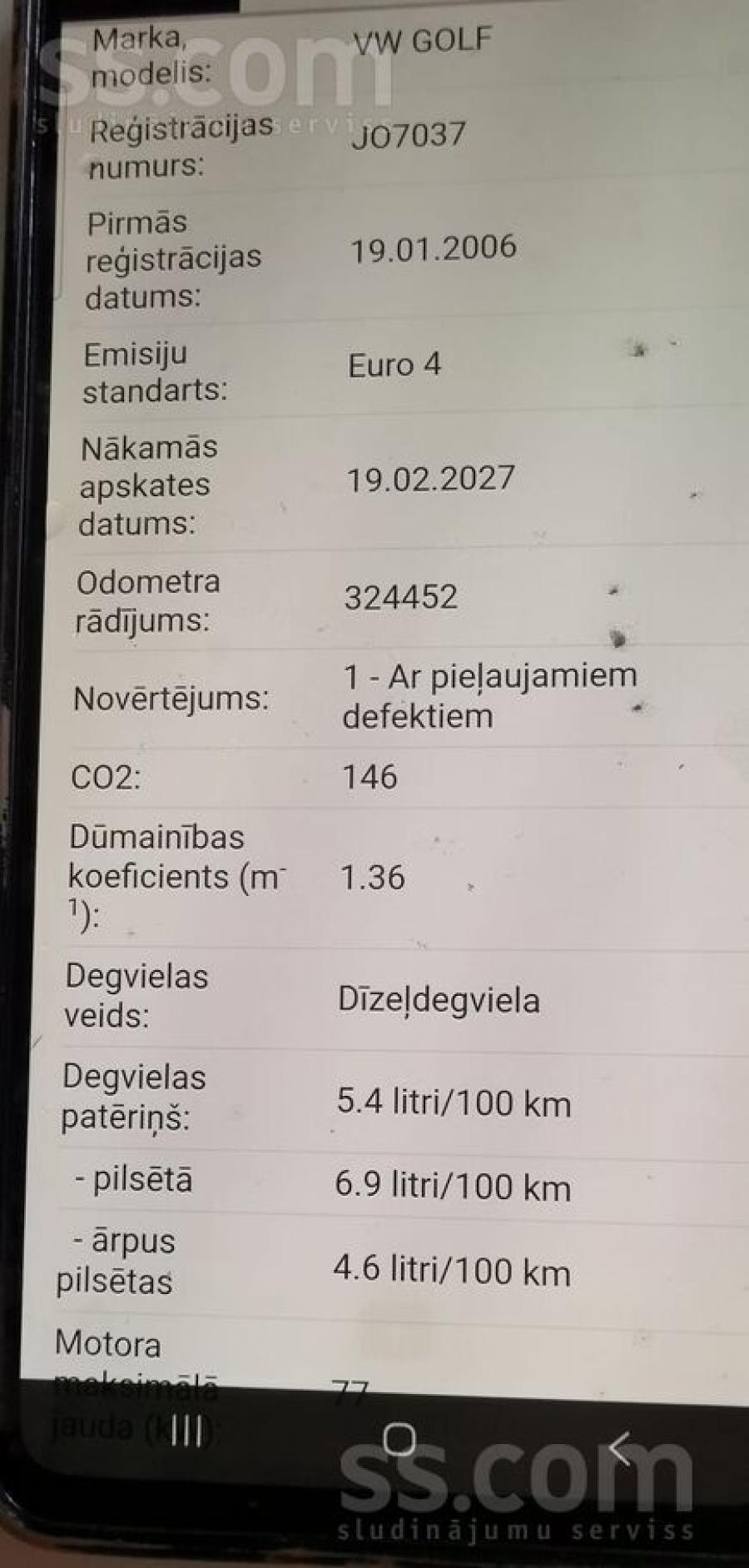 Blue Volkswagen Golf Plus 2006 in Daugavpils, with an engine capacity of 1.90 L and mileage of 329 thousand km for 1650 €, photo 25 on AUTOMOTO.COM.LV
