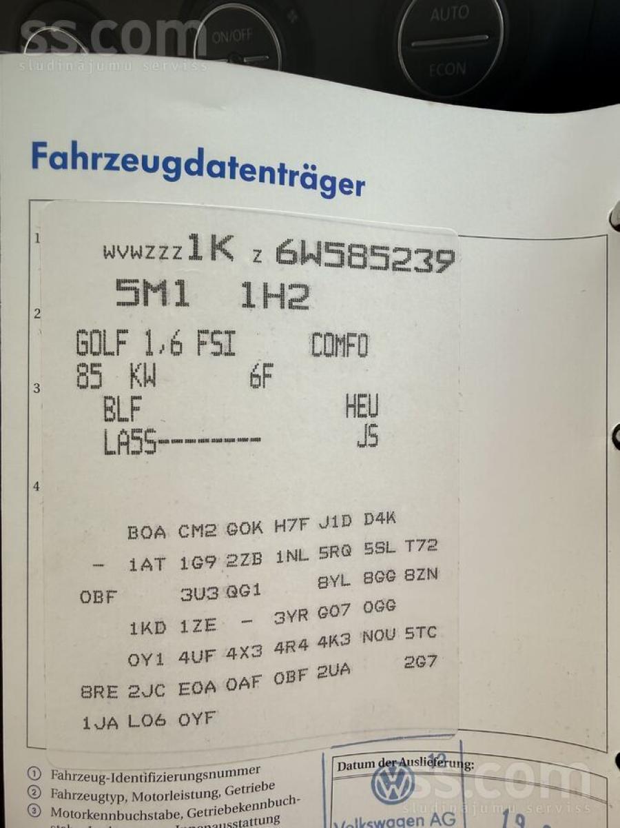 Zils Volkswagen Golf Plus 2006 Rēzekne, ar dzinēja tilpumu 1.60 L un nobraukumu 177 tūkst. km par 2800 €, foto 15 vietnē AUTOMOTO.COM.LV