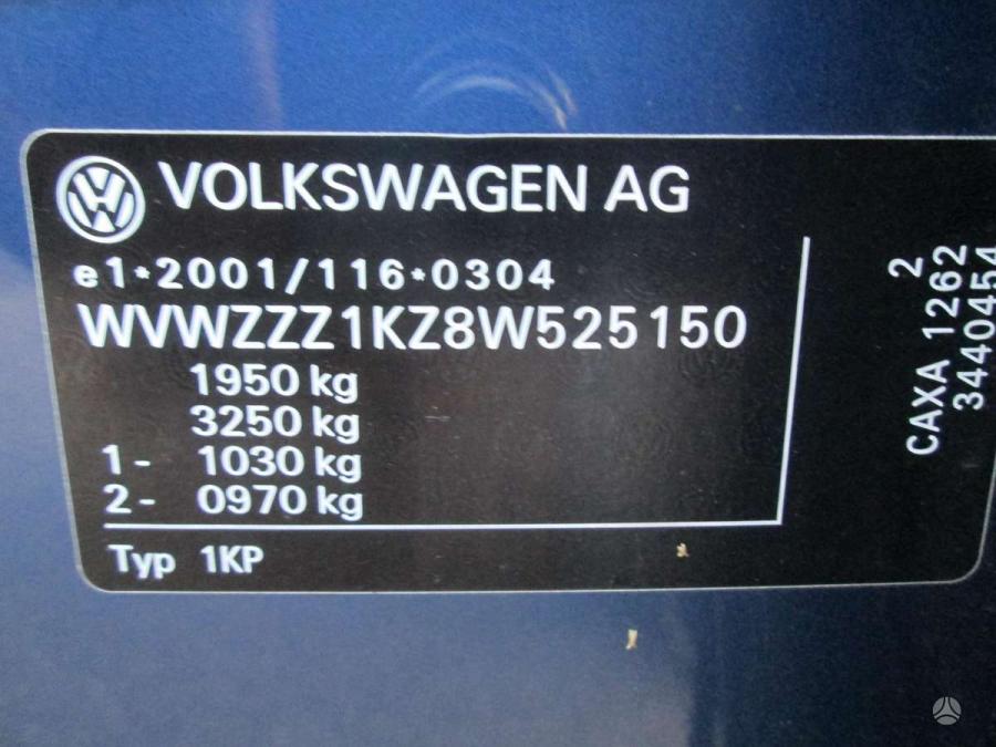 Blue Volkswagen Golf Plus 2007 in Kelme, with an engine capacity of 1.40 L and mileage of 150 thousand km for 2450 €, photo 24 on AUTOMOTO.COM.LV