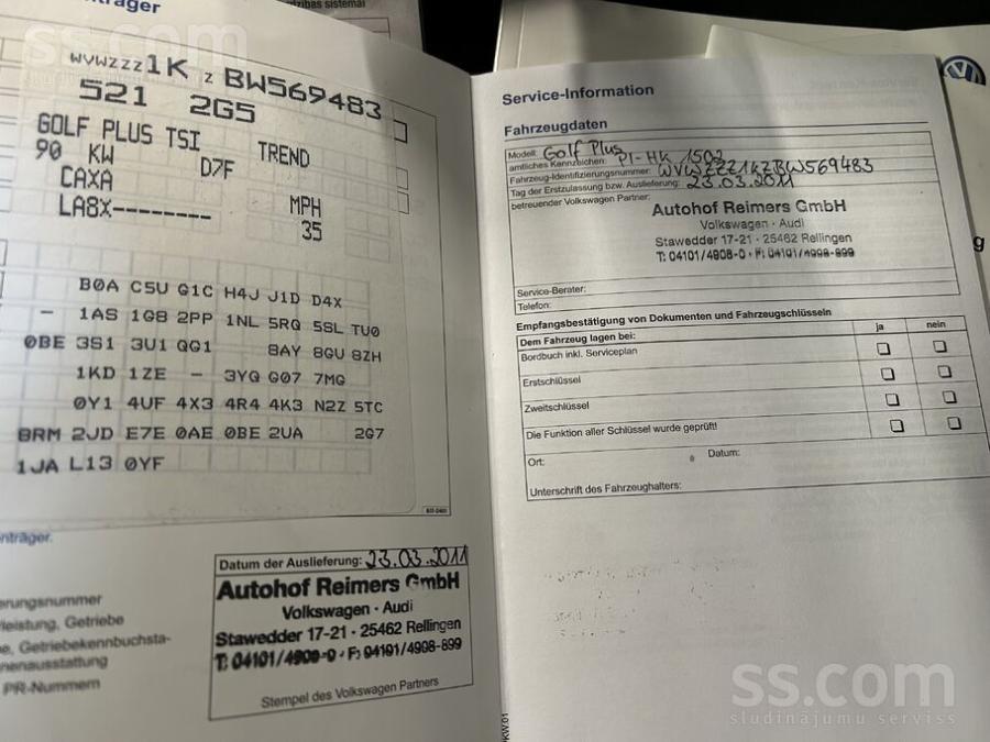 Коричневый Фольксваген Гольф Плюс 2011 в Валмиера, объемом двигателя 1.40 л и пробегом 210 тыс. км за 400 €, фото 17 на AUTOMOTO.COM.LV