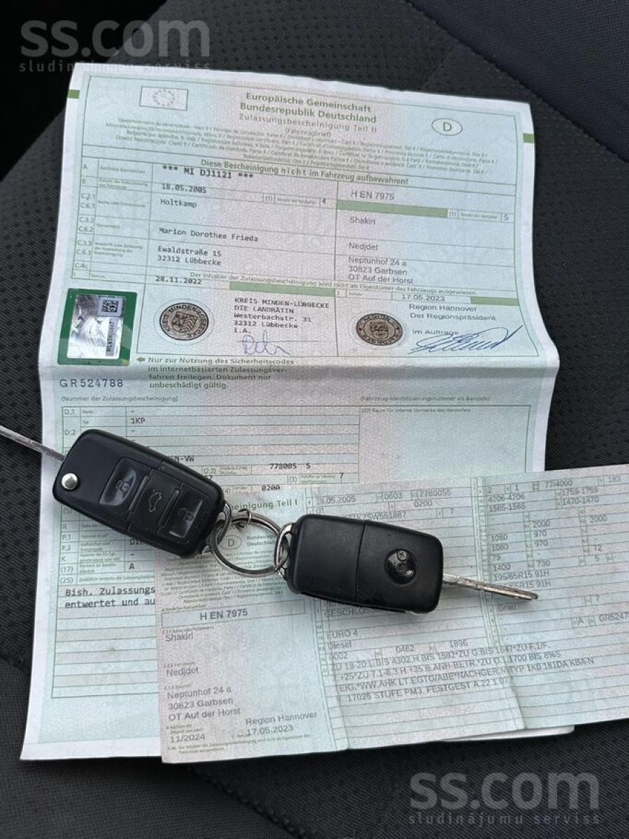 Grey Volkswagen Golf Plus 2006 in Daugavpils, with an engine capacity of 1.90 L and mileage of 287 thousand km for 2450 €, photo 21 on AUTOMOTO.COM.LV
