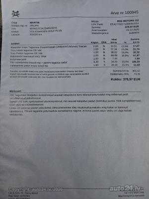 Grey Volkswagen Golf Plus 2006 in Parnu, with an engine capacity of 1.90 L and mileage of 360 thousand km for 1300 €, photo 14 on AUTOMOTO.COM.LV