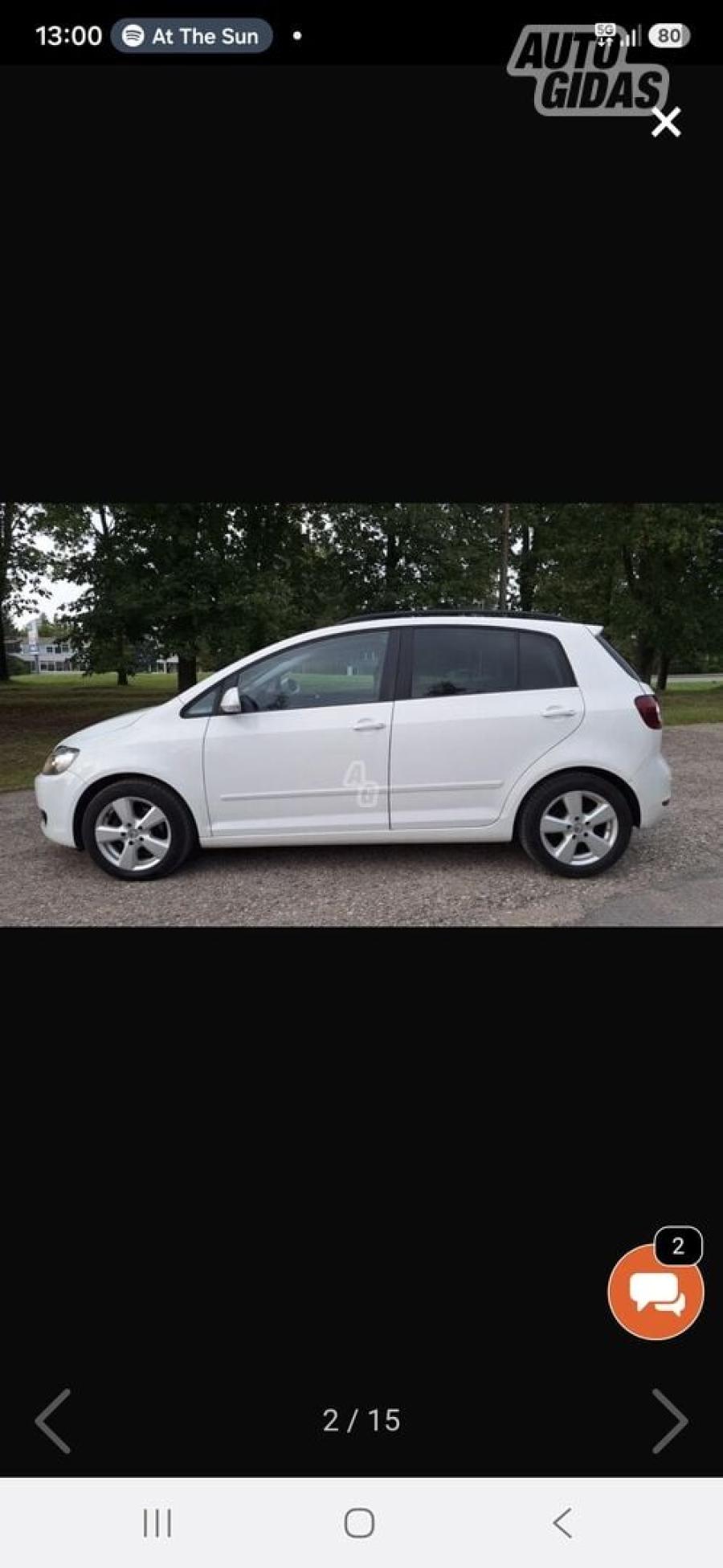 Balts Volkswagen Golf Plus 2009 Ukmergė, ar dzinēja tilpumu 2.00 L un nobraukumu 308 tūkst. km par 3600 €, foto 3 vietnē AUTOMOTO.COM.LV