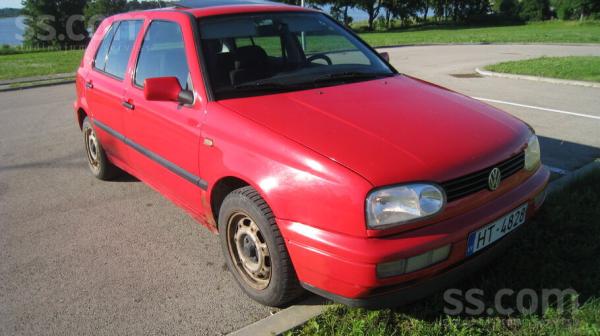 Sarkans Volkswagen Golf 1995 Balvi, ar dzinēja tilpumu 1.90 L un nobraukumu 285 tūkst. km par 1750 €, foto 3 vietnē AUTOMOTO.COM.LV