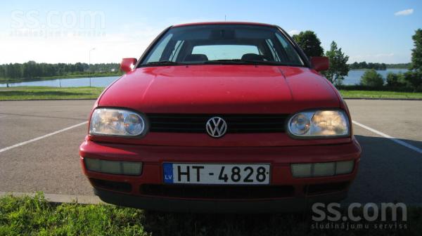 Sarkans Volkswagen Golf 1995 Balvi, ar dzinēja tilpumu 1.90 L un nobraukumu 285 tūkst. km par 1750 €, foto 4 vietnē AUTOMOTO.COM.LV