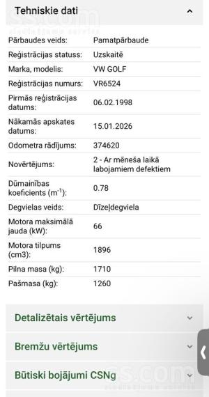 Sarkans Volkswagen Golf 1998 Valmiera, ar dzinēja tilpumu 1.90 L un nobraukumu 375 tūkst. km par 650 €, foto 12 vietnē AUTOMOTO.COM.LV