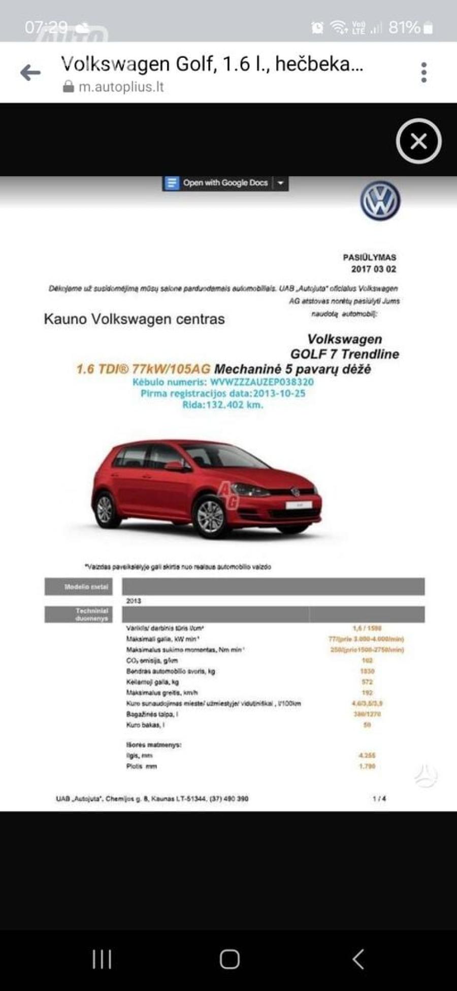 Red Volkswagen Golf 2013 in Vilnius, with an engine capacity of 1.60 L and mileage of 199 thousand km for 5700 €, photo 17 on AUTOMOTO.COM.LV