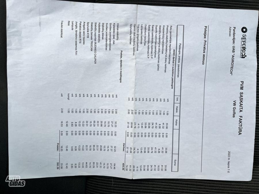 Фольксваген Гольф 2007 в Вильнюс, объемом двигателя 1.90 л и пробегом 324 тыс. км за 999 €, фото 12 на AUTOMOTO.COM.LV