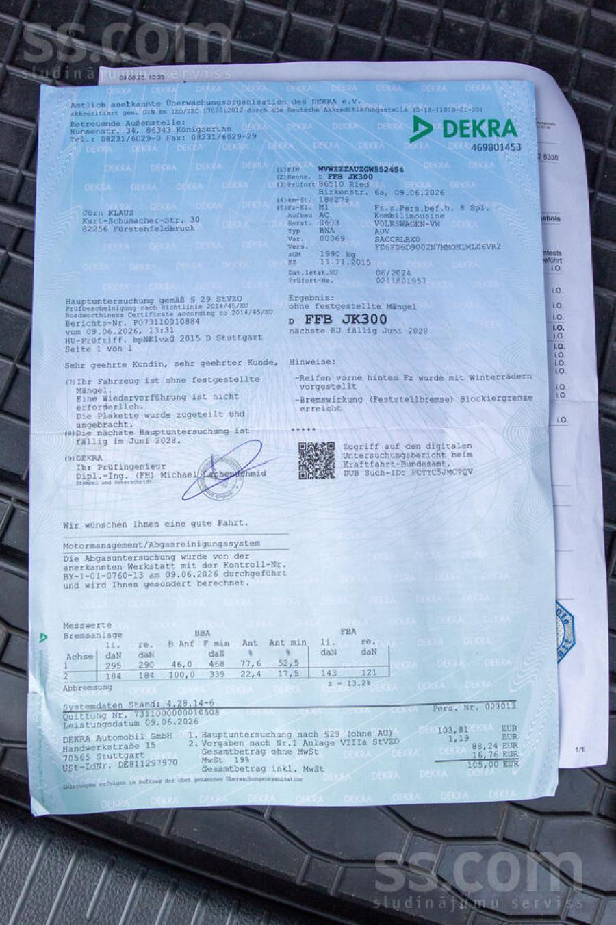 Grey Volkswagen Golf Sportsvan 2015 in Riga, with an engine capacity of 2.00 L and mileage of 189 thousand km for 10790 €, photo 34 on AUTOMOTO.COM.LV