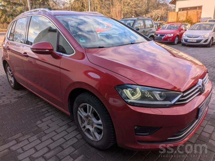 Sarkans Volkswagen Golf Sportsvan 2015 Rīga, ar dzinēja tilpumu 1.40 L un nobraukumu 208 tūkst. km par 9450 €, foto 8 vietnē AUTOMOTO.COM.LV