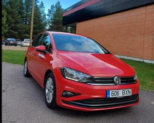 Red Volkswagen Golf Sportsvan 2018 in Tallinn, with an engine capacity of 1.60 L and mileage of 180 thousand km for 8999 €, photo 3 on AUTOMOTO.COM.LV