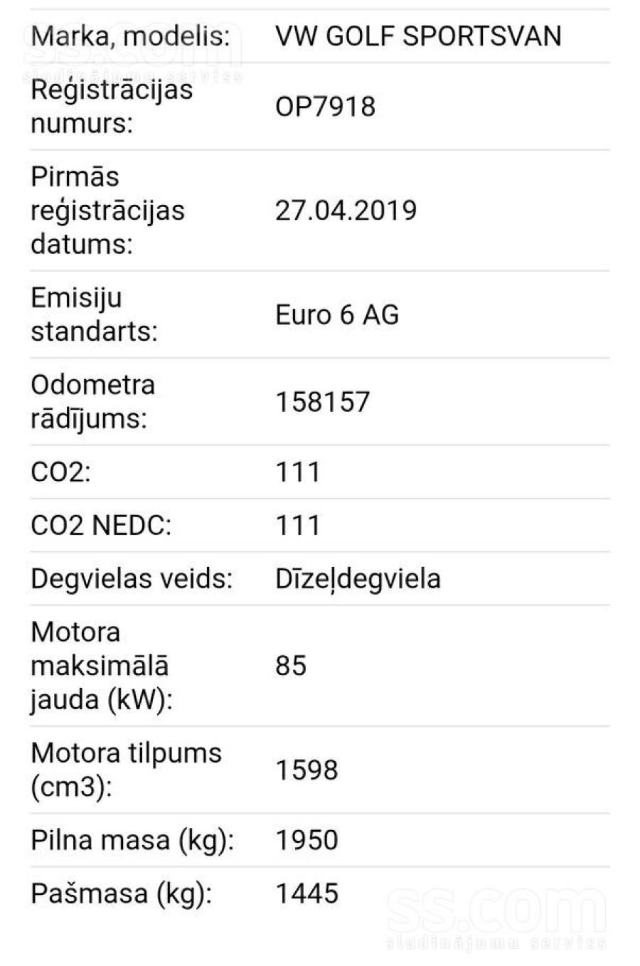 Белый Фольксваген Гольф Спортсван 2019 в Рига, объемом двигателя 1.60 л и пробегом 0 тыс. км за 8890 €, фото 21 на AUTOMOTO.COM.LV