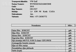 Фольксваген Гольф 2010 в Рига, объемом двигателя 1.40 л и пробегом 242 тыс. км за 3750 €, фото 18 на AUTOMOTO.COM.LV