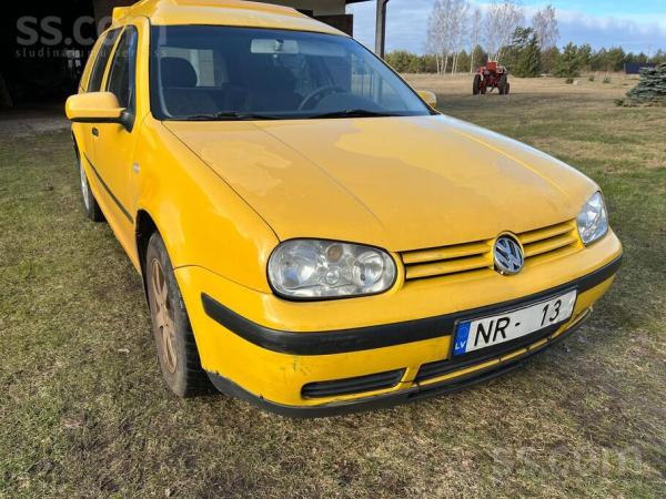 Yellow Volkswagen golf-variant 2002 in Riga, with an engine capacity of 1.90 L and mileage of 408 thousand km for 650 €, photo 1 on AUTOMOTO.COM.LV