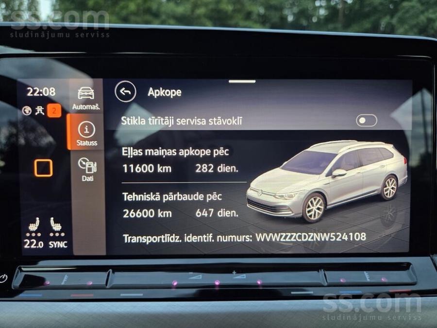 Melns Volkswagen Golf VIII 2022 Rīga, ar dzinēja tilpumu 1.50 L un nobraukumu 56 tūkst. km par 19900 €, foto 15 vietnē AUTOMOTO.COM.LV
