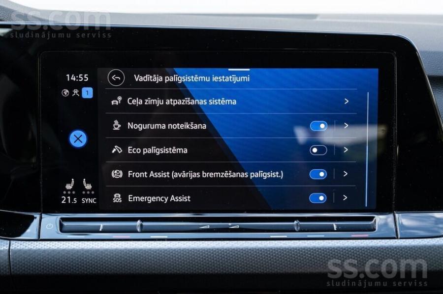 Синий Фольксваген Golf 8 2023 в Рига, объемом двигателя 1.50 л и пробегом 129 тыс. км за 18500 €, фото 14 на AUTOMOTO.COM.LV