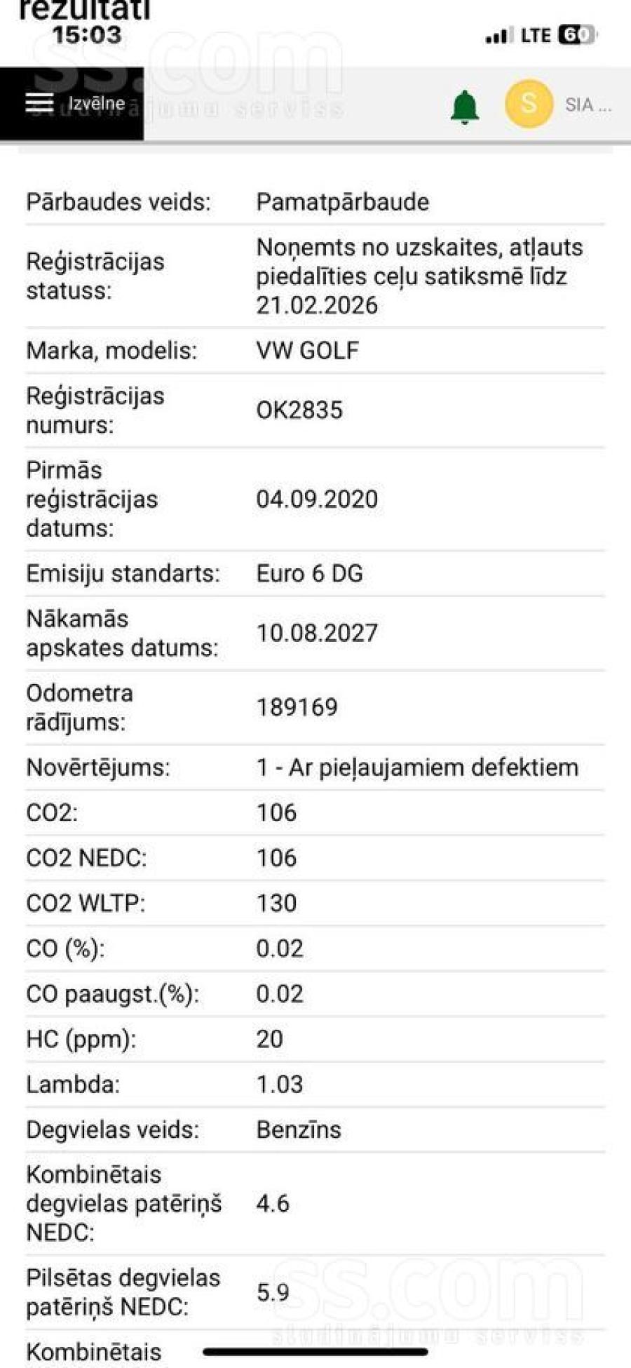 Grey Volkswagen Golf VIII 2020 in Riga, with an engine capacity of 1.50 L and mileage of 0 thousand km for 16490 €, photo 35 on AUTOMOTO.COM.LV
