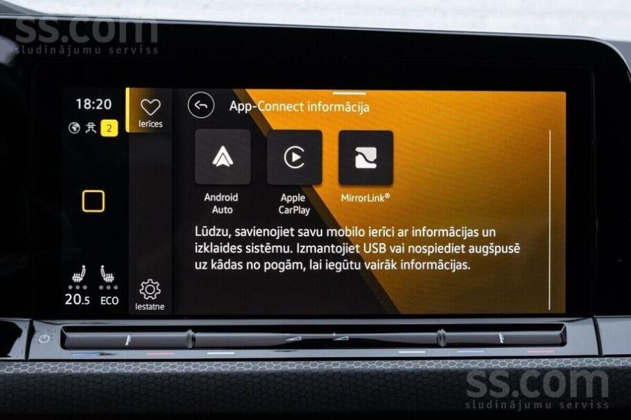 Pelēks Volkswagen Golf VIII 2022 Rīga, ar dzinēja tilpumu 1.40 L un nobraukumu 121 tūkst. km par 19250 €, foto 14 vietnē AUTOMOTO.COM.LV