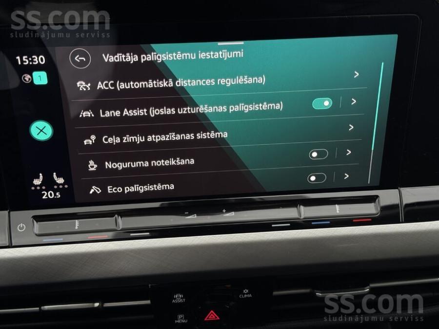 Grey Volkswagen Golf VIII 2021 in Valmiera, with an engine capacity of 2.00 L and mileage of 218 thousand km for 14200 €, photo 15 on AUTOMOTO.COM.LV