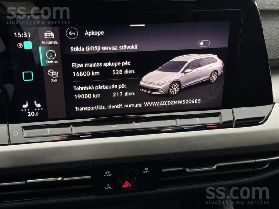 Grey Volkswagen Golf VIII 2021 in Valmiera, with an engine capacity of 2.00 L and mileage of 218 thousand km for 14200 €, photo 20 on AUTOMOTO.COM.LV