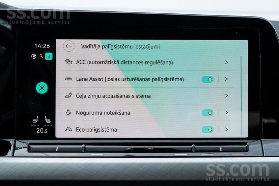 Серый Фольксваген Golf 8 2023 в Рига, объемом двигателя 2.00 л и пробегом 136 тыс. км за 16450 €, фото 12 на AUTOMOTO.COM.LV