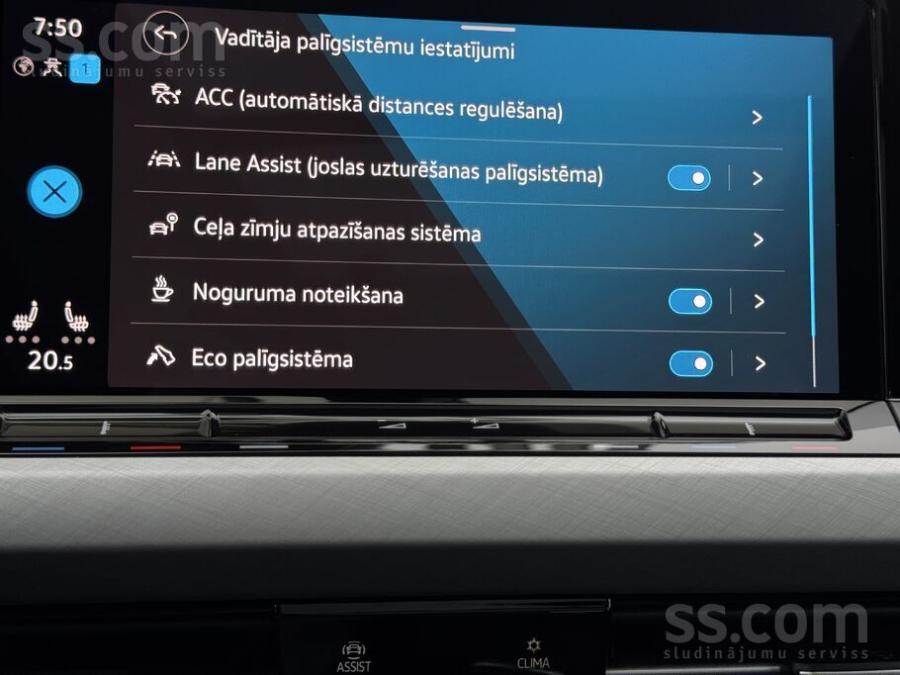 Grey Volkswagen Golf VIII 2024 in Valmiera, with an engine capacity of 2.00 L and mileage of 158 thousand km for 15500 €, photo 14 on AUTOMOTO.COM.LV