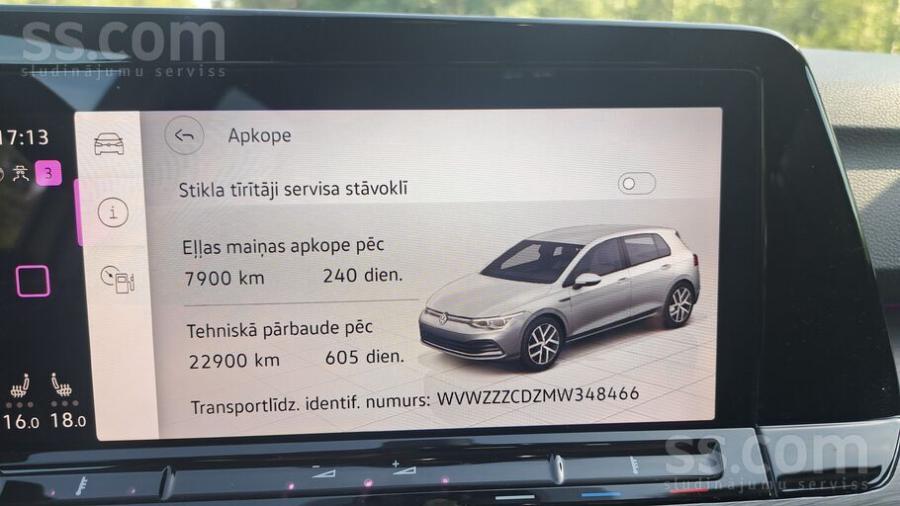 Желтый Фольксваген Golf 8 2021 в Лимбажи, объемом двигателя 1.50 л и пробегом 94 тыс. км за 18995 €, фото 14 на AUTOMOTO.COM.LV