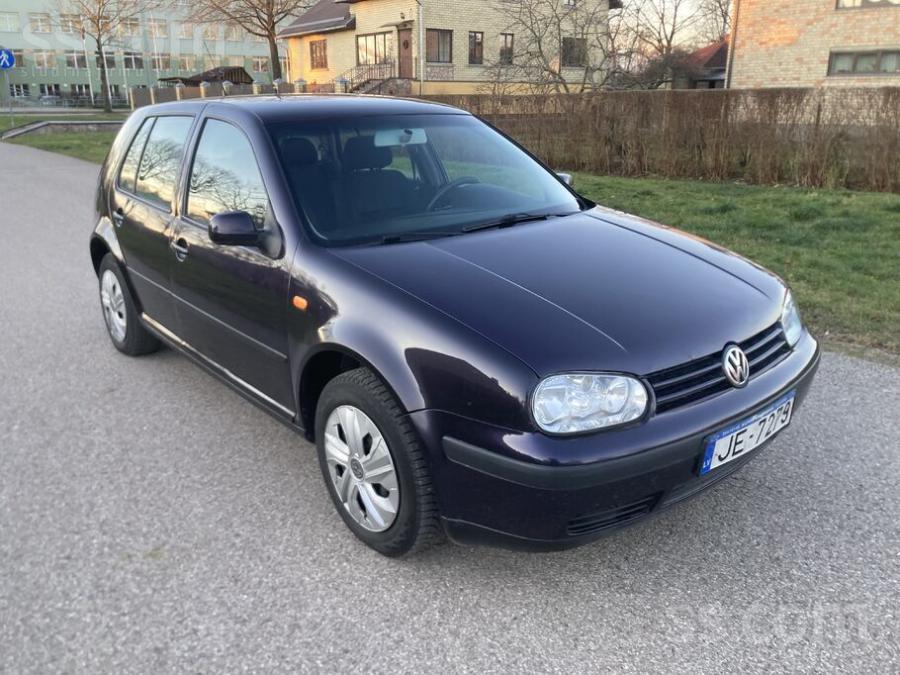 Violet Volkswagen Golf 1999 in Jelgava, with an engine capacity of 1.90 L and mileage of 337 thousand km for 1350 €, photo 1 on AUTOMOTO.COM.LV