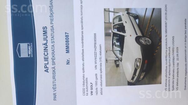 Balts Volkswagen Golf 1993 Rīga, ar dzinēja tilpumu 1.90 L un nobraukumu 221 tūkst. km par 1700 €, foto 8 vietnē AUTOMOTO.COM.LV