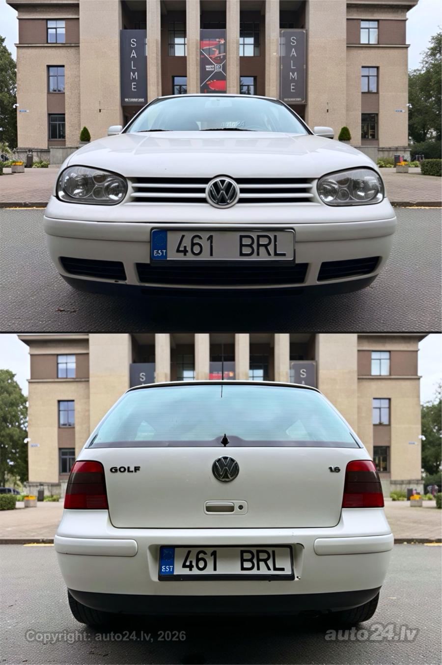 White Volkswagen Golf 1999 in Tallinn, with an engine capacity of 1.60 L and mileage of 200 thousand km for 1899 €, photo 7 on AUTOMOTO.COM.LV