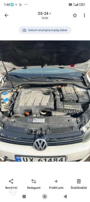 Balts Volkswagen Golf 2010 Prienai, ar dzinēja tilpumu 1.60 L un nobraukumu 321 tūkst. km par 1050 €, foto 5 vietnē AUTOMOTO.COM.LV