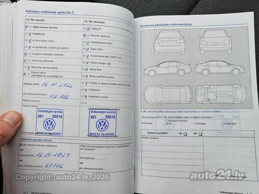 White Volkswagen Golf 2014 in Riga, with an engine capacity of 1.20 L and mileage of 57 thousand km for 9200 €, photo 25 on AUTOMOTO.COM.LV