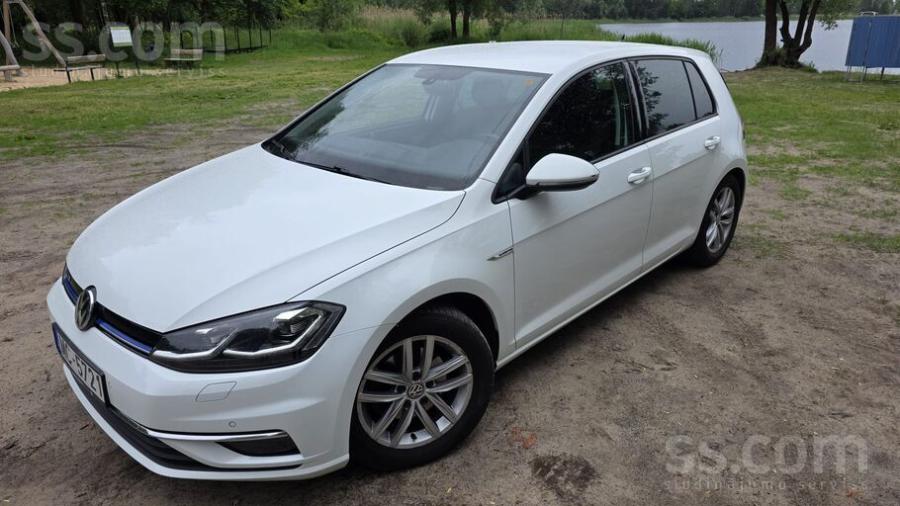 White Volkswagen Golf 2019 in Riga, with an engine capacity of 1.50 L and mileage of 78 thousand km for 14500 €, photo 1 on AUTOMOTO.COM.LV
