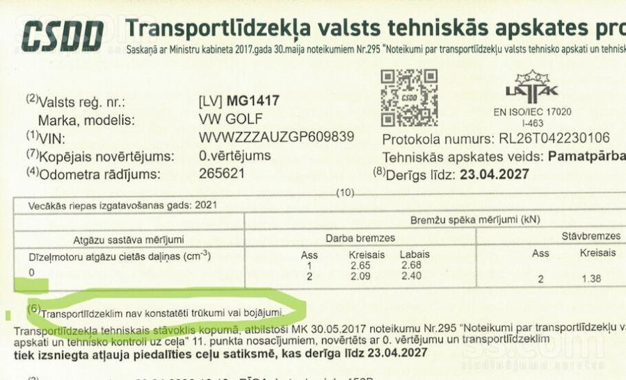 Balts Volkswagen Golf 2016 Rīga, ar dzinēja tilpumu 2.00 L un nobraukumu 257 tūkst. km par 7990 €, foto 29 vietnē AUTOMOTO.COM.LV