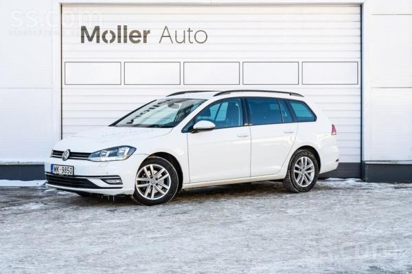 White Volkswagen Golf 2020 in Riga, with an engine capacity of 1.50 L and mileage of 119 thousand km for 12750 €, photo 1 on AUTOMOTO.COM.LV