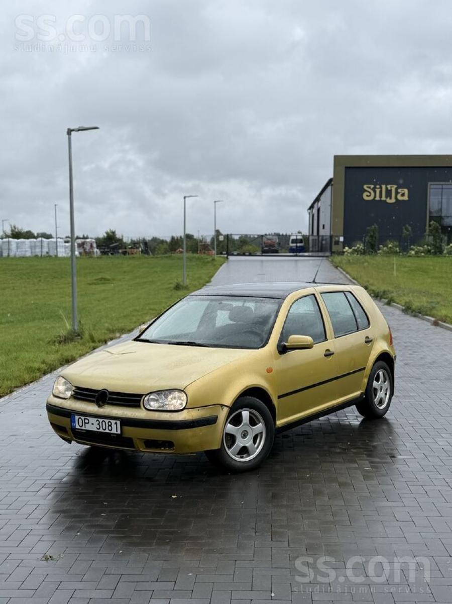 Yellow Volkswagen Golf 1998 in Kuldiga, with an engine capacity of 1.90 L and mileage of 378 thousand km for 600 €, photo 1 on AUTOMOTO.COM.LV