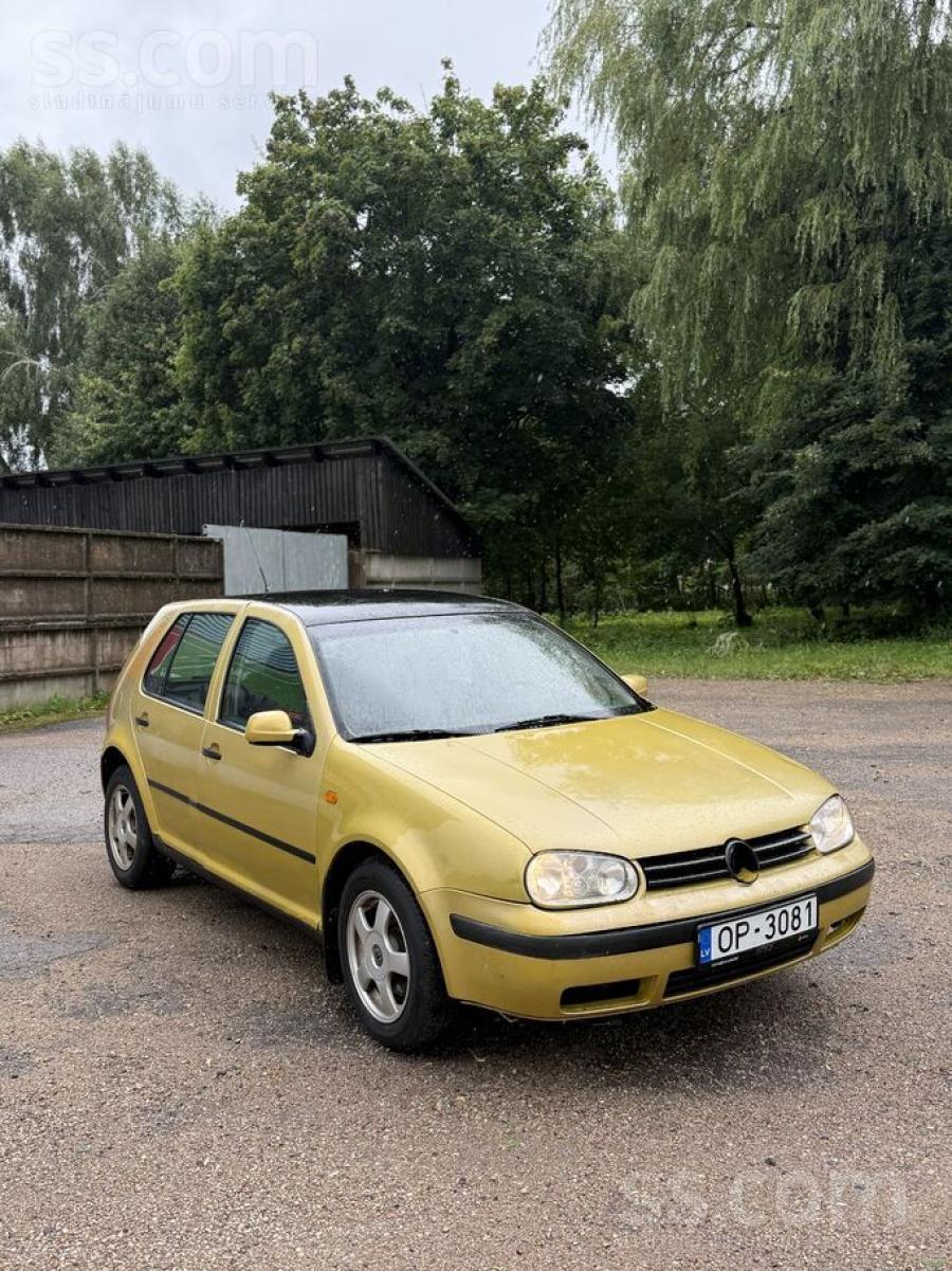 Yellow Volkswagen Golf 1998 in Kuldiga, with an engine capacity of 1.90 L and mileage of 378 thousand km for 600 €, photo 5 on AUTOMOTO.COM.LV