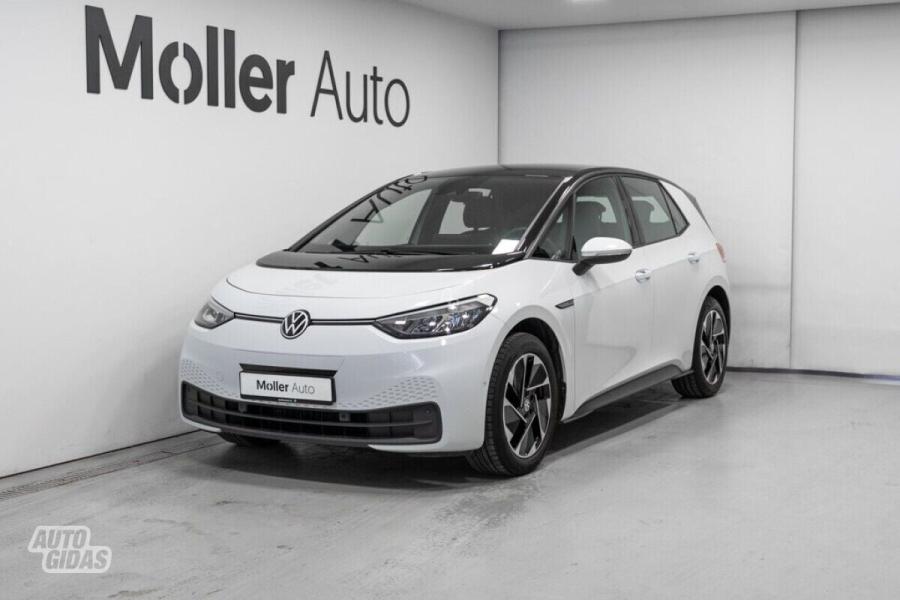 White Volkswagen ID.3 2023 in Vilnius, with an engine capacity of 0.00 L and mileage of 55 thousand km for 24900 €, photo 1 on AUTOMOTO.COM.LV