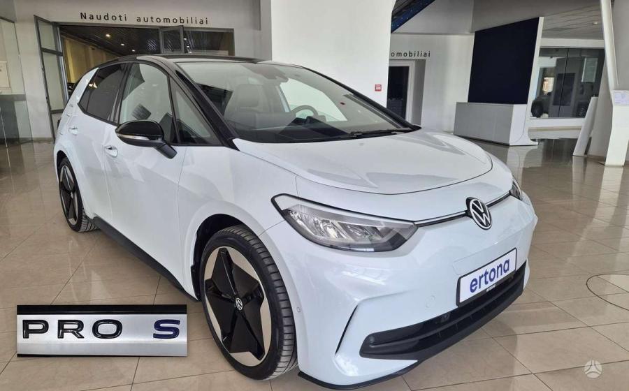 White Volkswagen ID.3 2025 in Siauliai, with an engine capacity of 0.00 L and mileage of 41 thousand km for 31900 €, photo 1 on AUTOMOTO.COM.LV