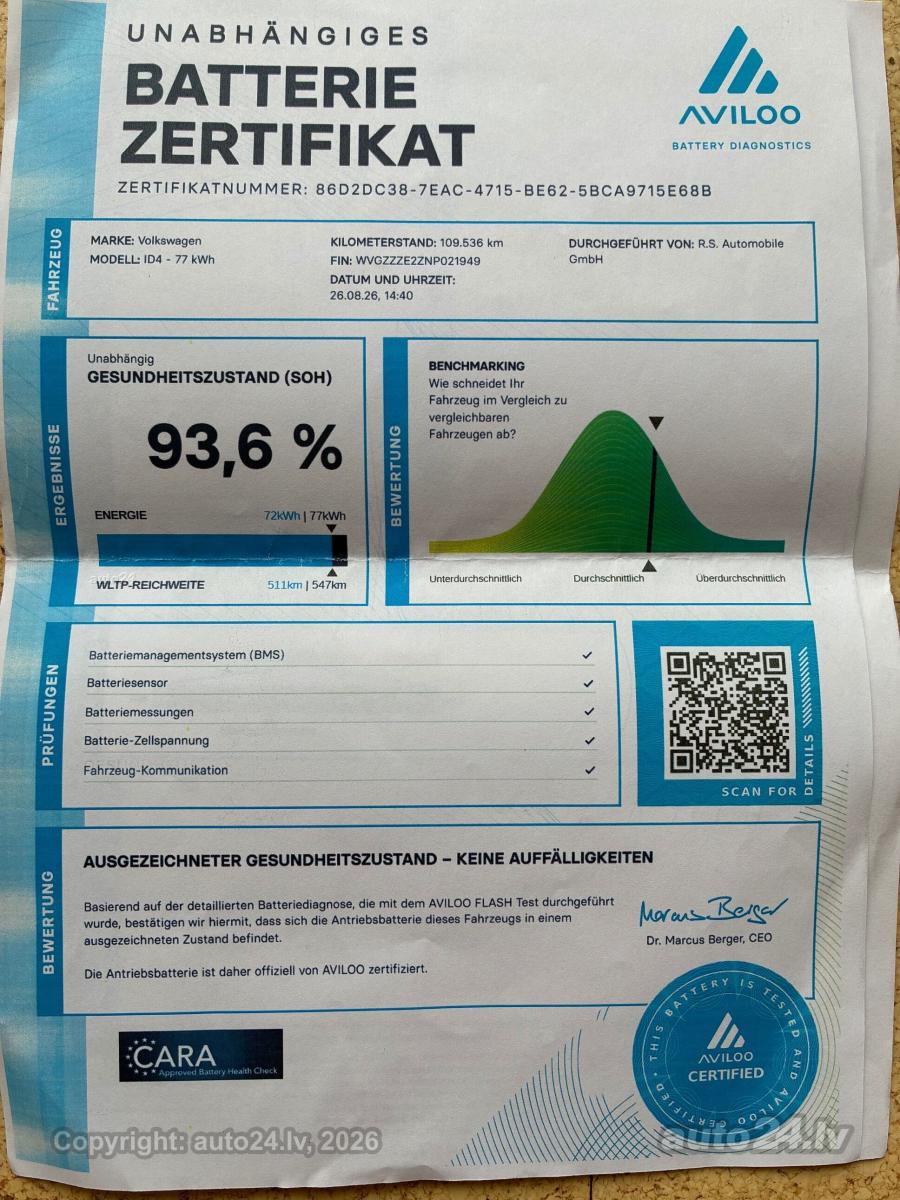 Melns Volkswagen ID.4 2022 Tallina, ar dzinēja tilpumu 0.00 L un nobraukumu 113 tūkst. km par 27400 €, foto 8 vietnē AUTOMOTO.COM.LV