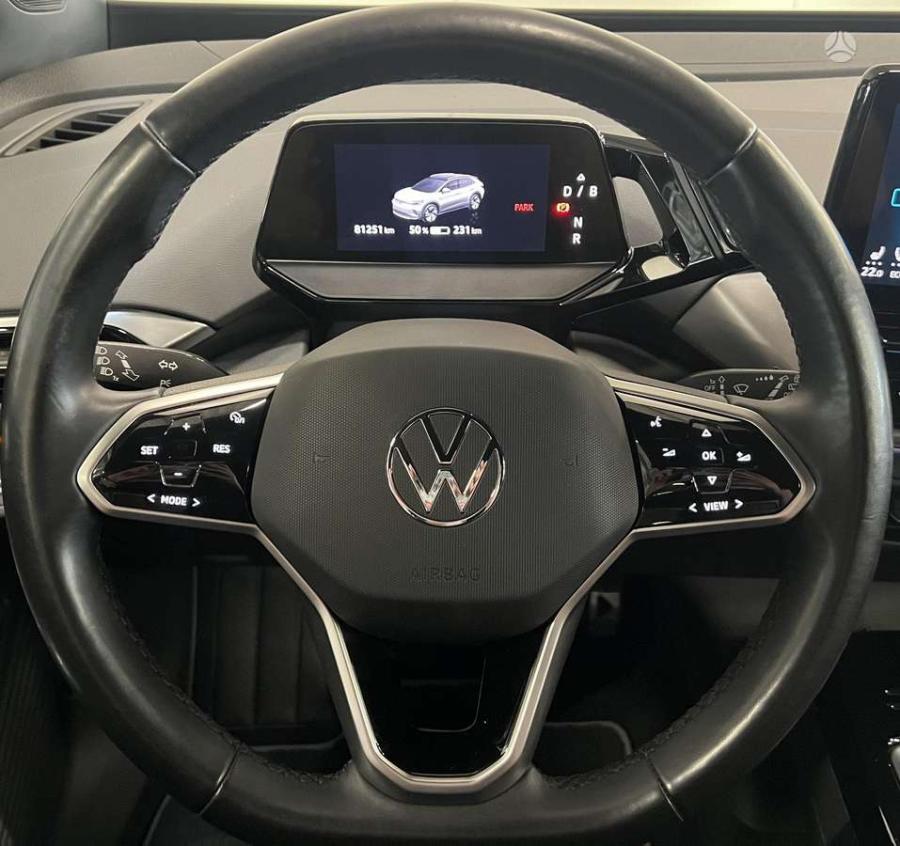 White Volkswagen ID.4 2023 in Kaunas, with an engine capacity of 0.00 L and mileage of 81 thousand km for 26500 €, photo 10 on AUTOMOTO.COM.LV
