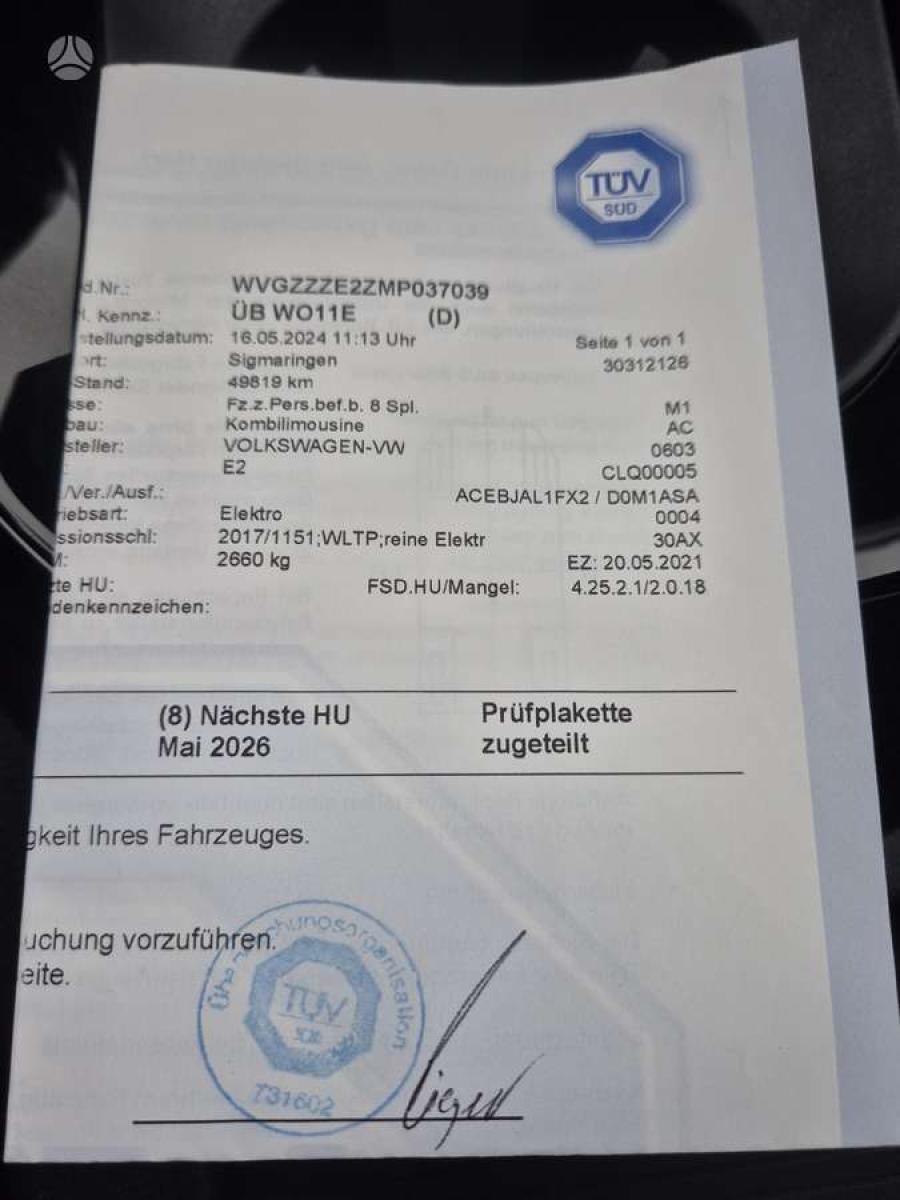 Dzeltens Volkswagen ID.4 2021 Viļņa, ar dzinēja tilpumu 0.00 L un nobraukumu 71 tūkst. km par 27300 €, foto 12 vietnē AUTOMOTO.COM.LV