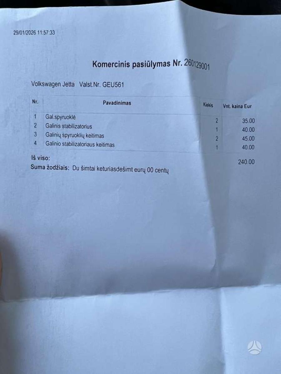 Коричневый Фольксваген Джетта 2012 в Вильнюс, объемом двигателя 1.60 л и пробегом 270 тыс. км за 2800 €, фото 19 на AUTOMOTO.COM.LV